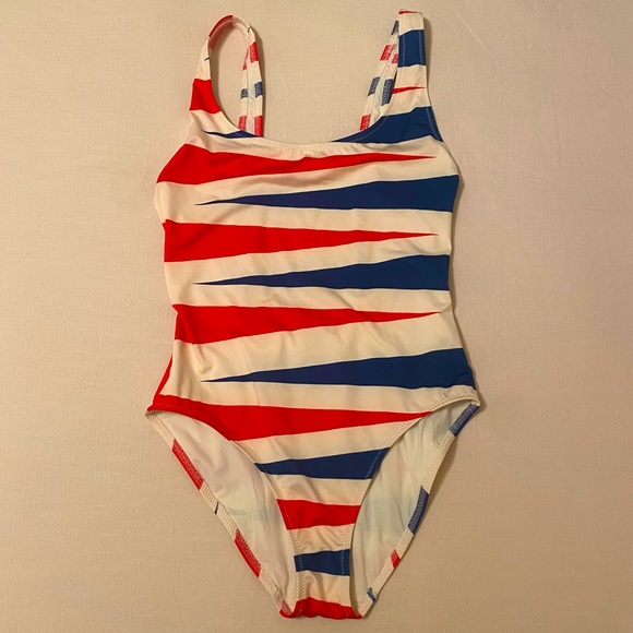 SOLID & STRIPED | Swim | Red White Blue Low Back One Piece Swimsuit ...